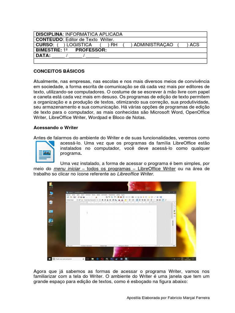 Introdução ao LibreOffice Writer | PDF | Janela (informática)
