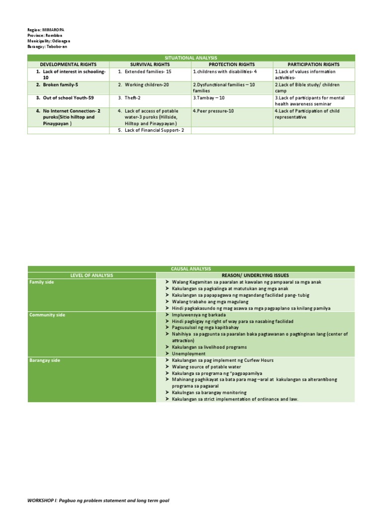 CICL Situational Analysis Sample | PDF