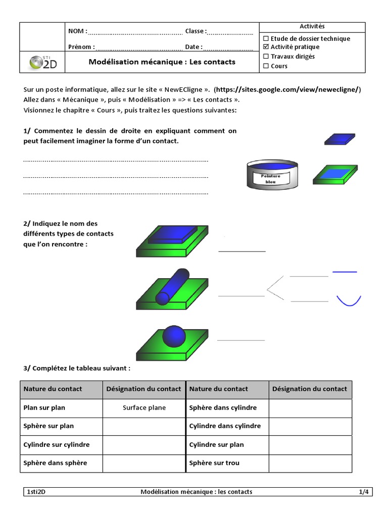 Modélisation Mécanique Contacts | PDF | Sphère