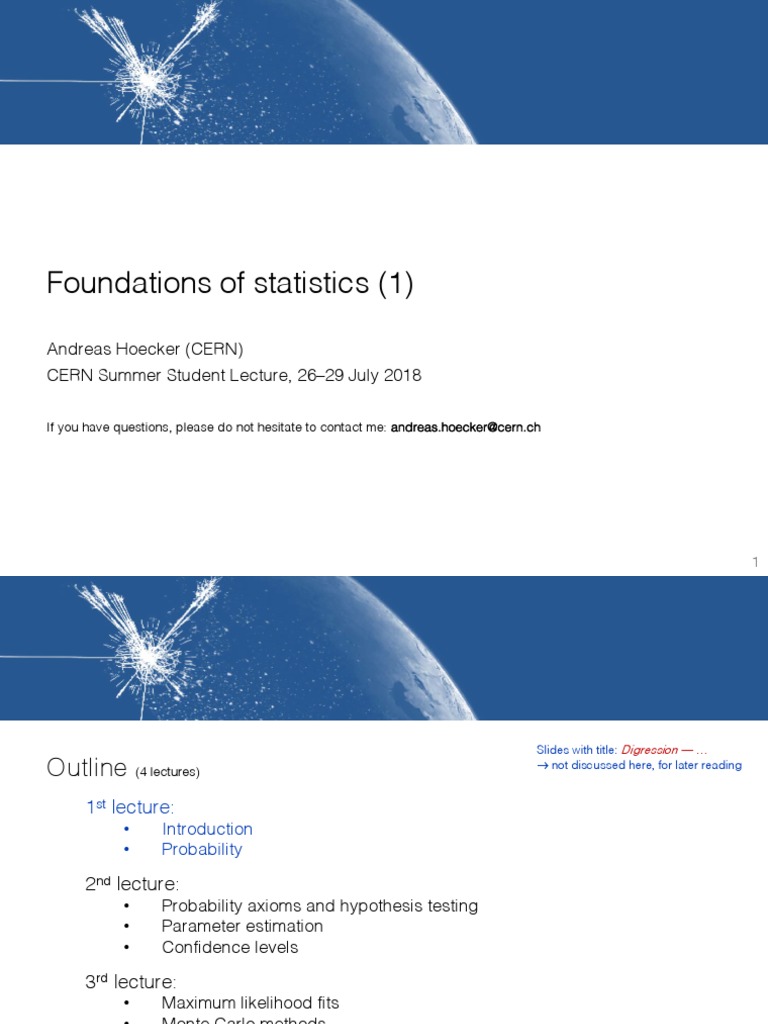 CERN Statistics Tutorial 2018 PDF | Download Free PDF | Probability Distribution | Normal ...