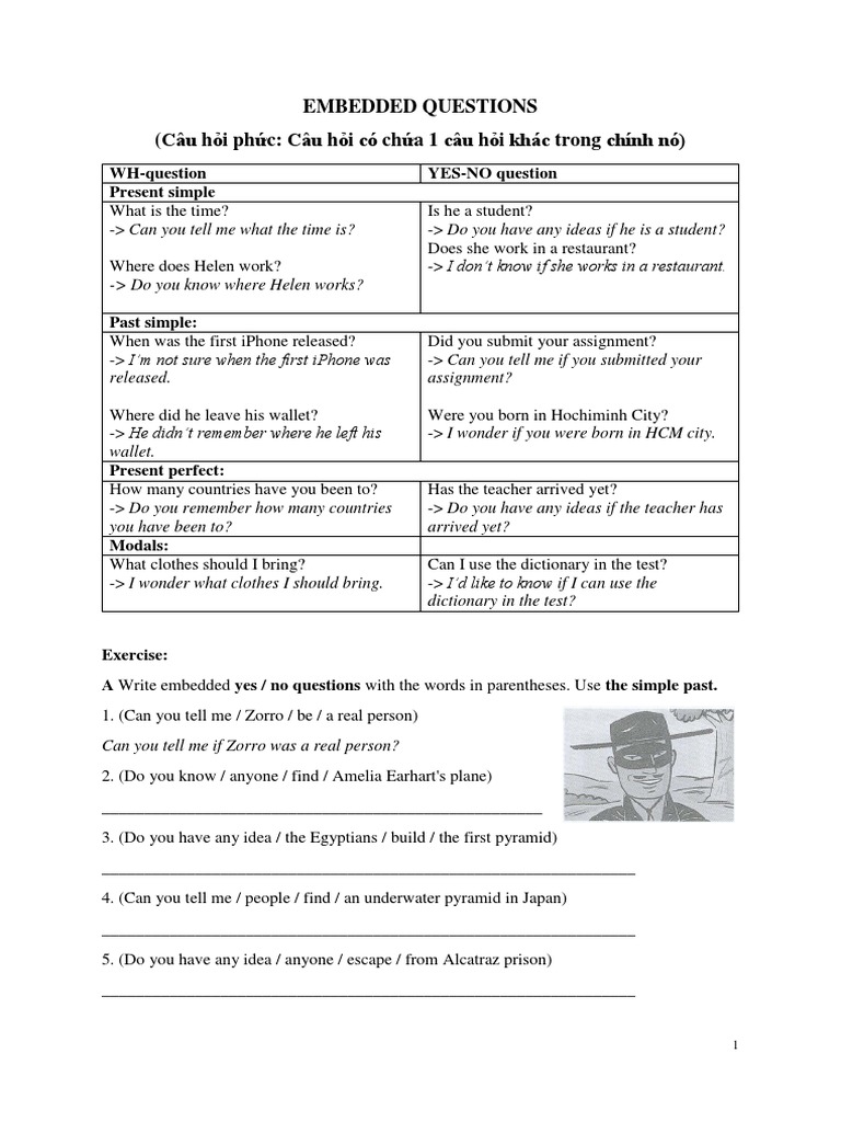 Embedded Questions | PDF | Language Mechanics | Grammar