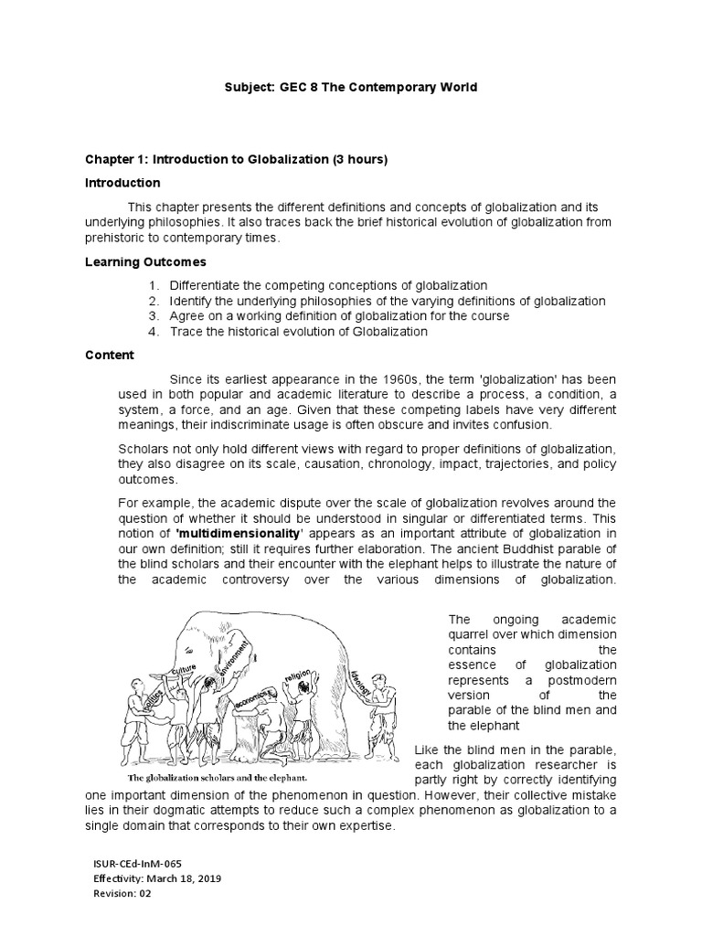 GEC 8 The Contemporary World | PDF | Global Financial System | Capitalism