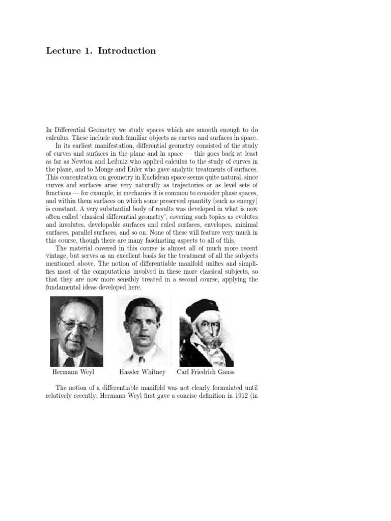 Differential Geometry by Andrews PDF | PDF | Differentiable Manifold | Manifold