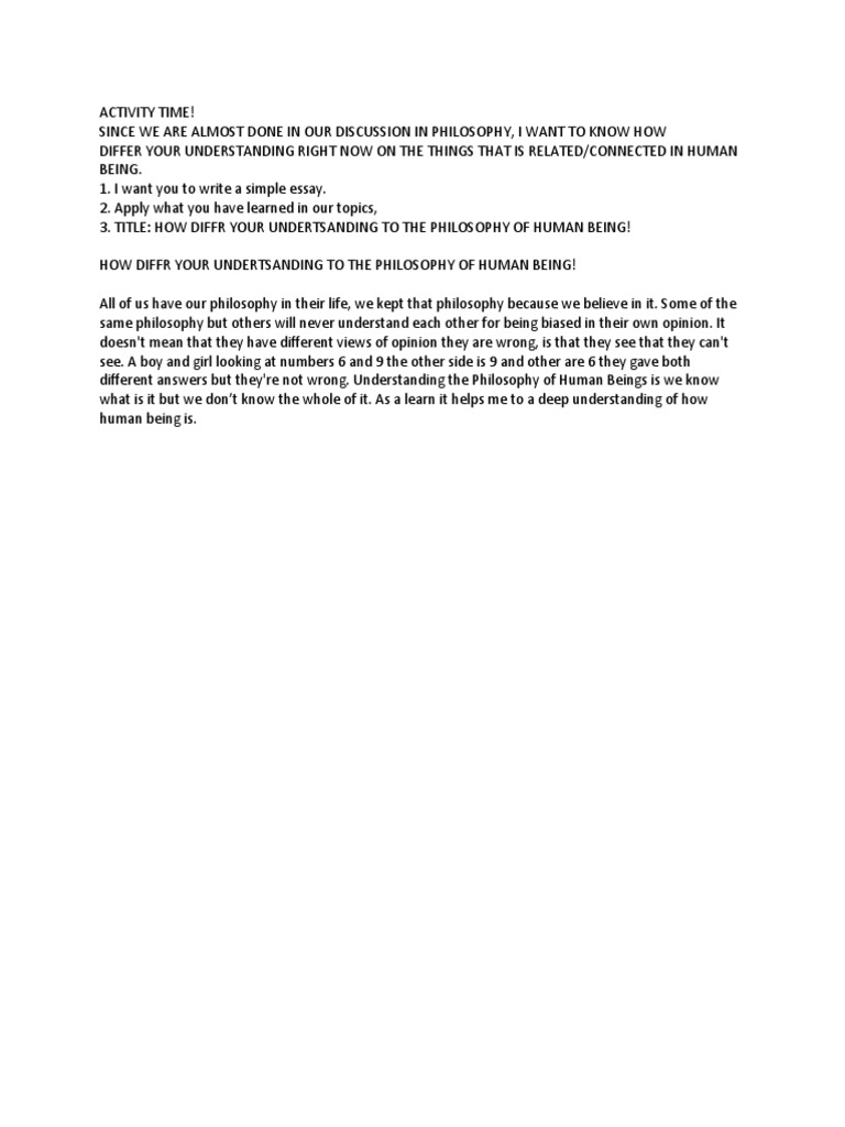 Understanding Human Being in Philosophy | PDF