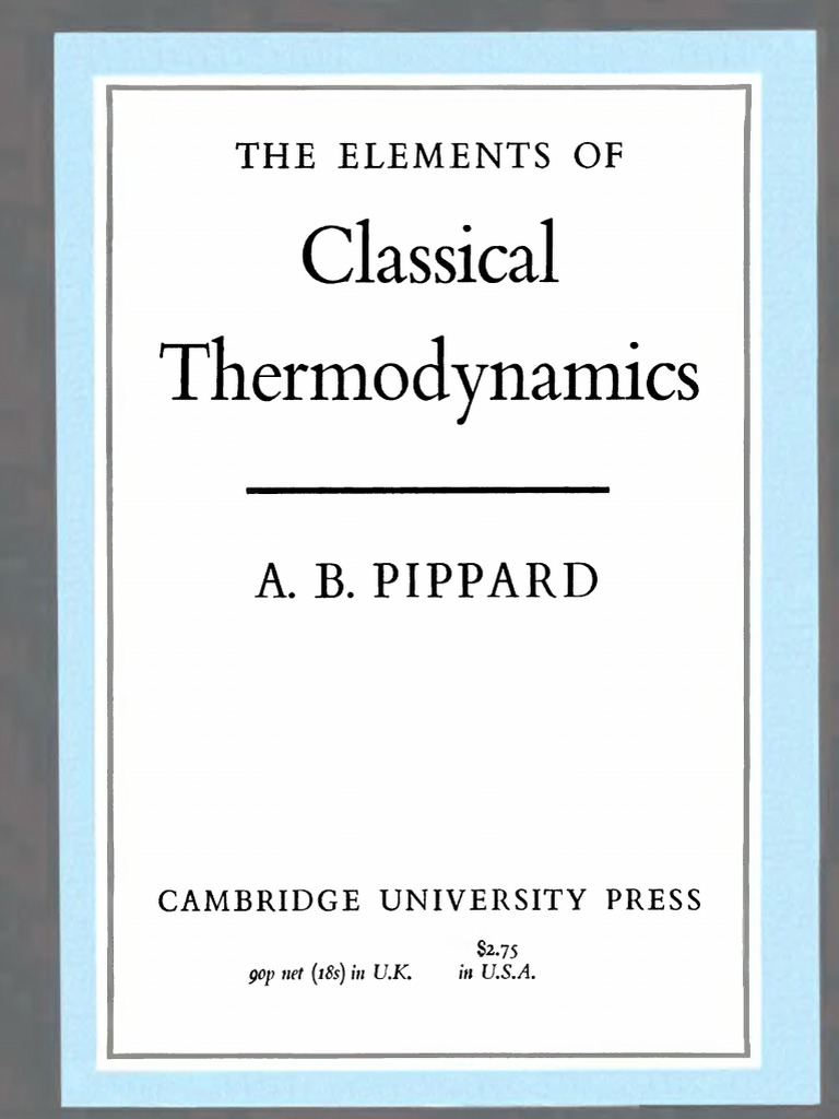 Elements of Classical Thermodynamics 1st Ed by Pippard PDF | PDF