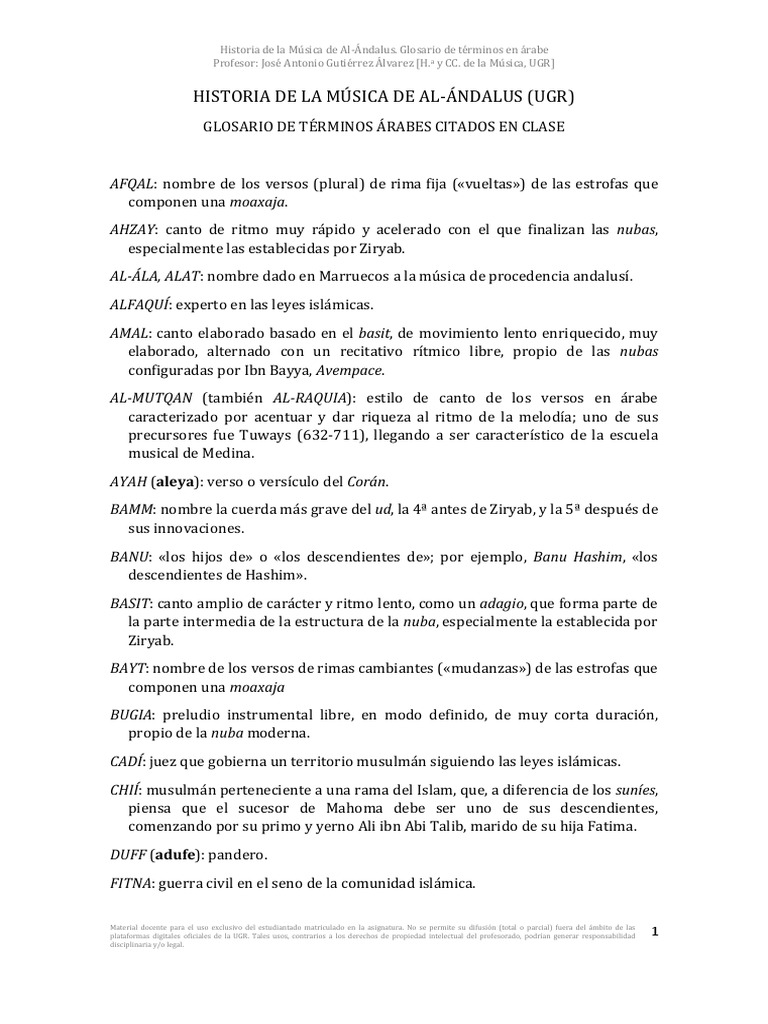 GLOSARIO Al-Ándalus | PDF | El sufismo | Islam sunita