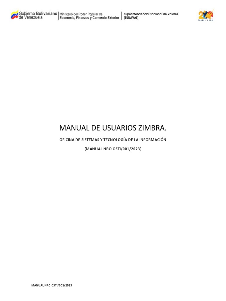 Guía completa sobre el uso y funcionalidades básicas de Zimbra | PDF | Computación en la nube ...