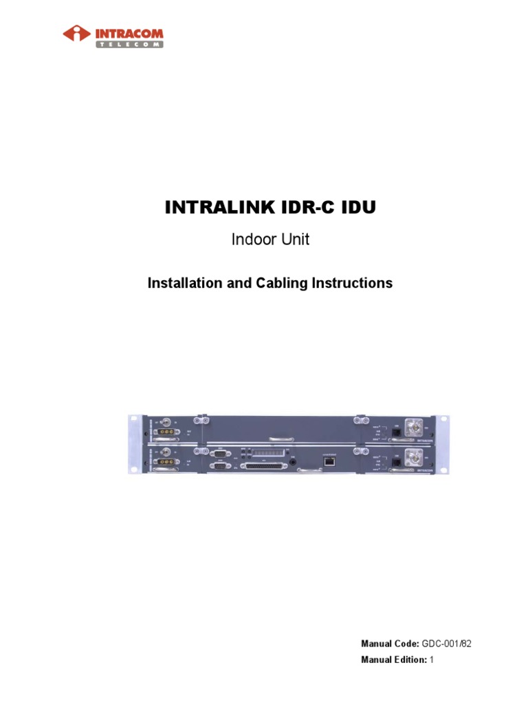 Intralink IDR-C IDU Installation and Wiring Instructions 01 | PDF ...