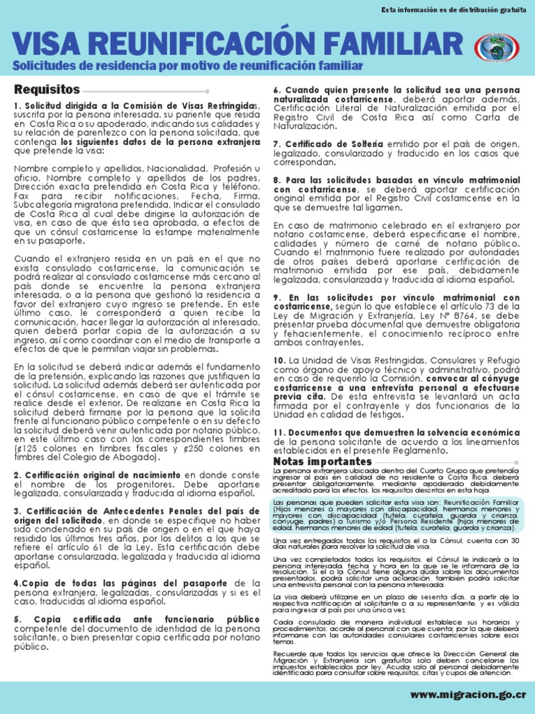 Visa Reunificación Familiar PDF | PDF | Visa de viaje | Cónsul (representante)
