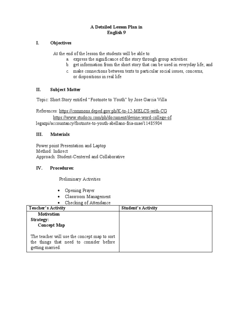 Footnote To Youth | PDF | Lesson Plan | Cognition