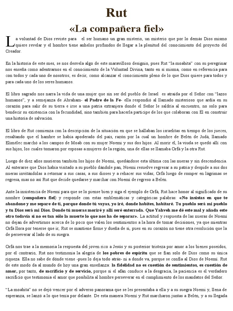 Rut | PDF | Noemí (figura bíblica) | Libro de rut