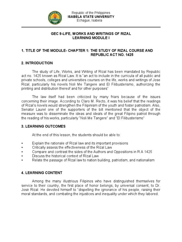 GEC 9 Module 1 | PDF