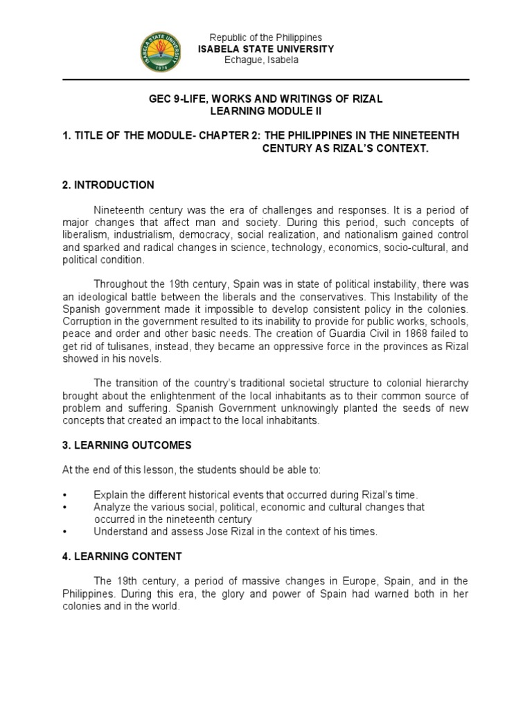 GEC 9 Module 2 | PDF | Philippines | Spain