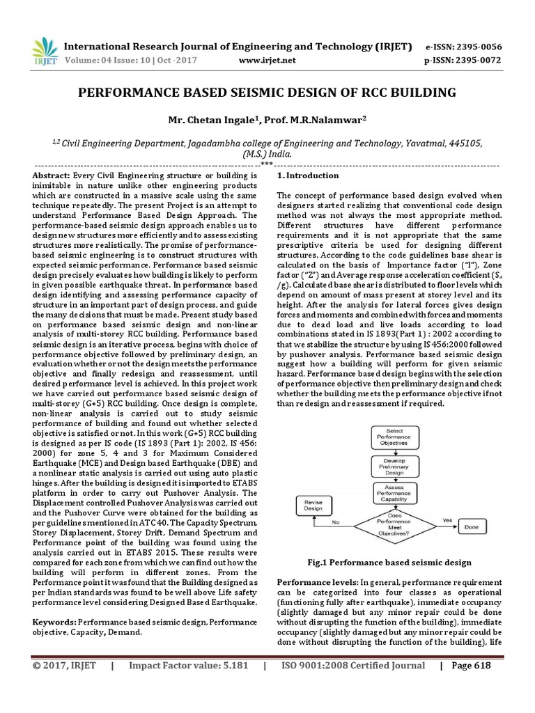 Performance Based Seismic Design of RCC PDF | PDF