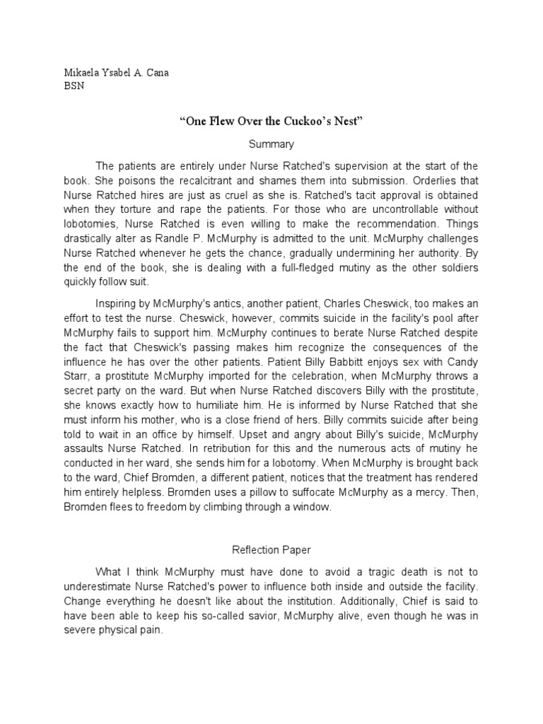 One Flew Over The Cuckoo's Nest | PDF