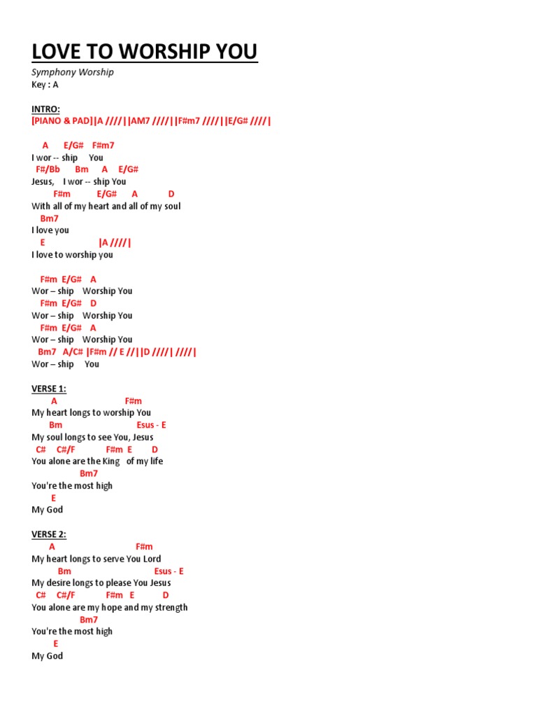 Symphony Worship - Love To Worship You | PDF