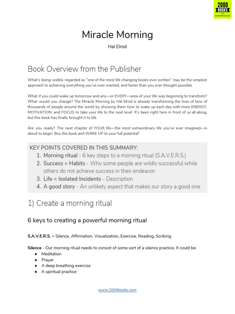Miracle Morning v1 PDF | PDF | Thought | Cognition