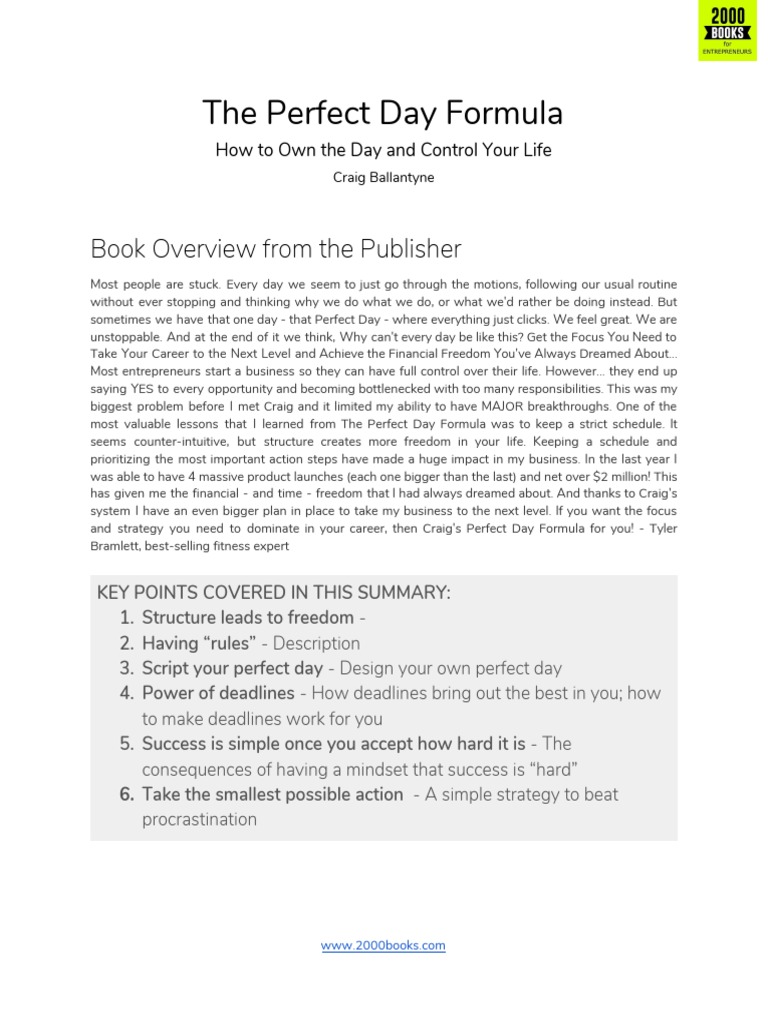 Perfect Day Formula PDF | PDF | Disciplines