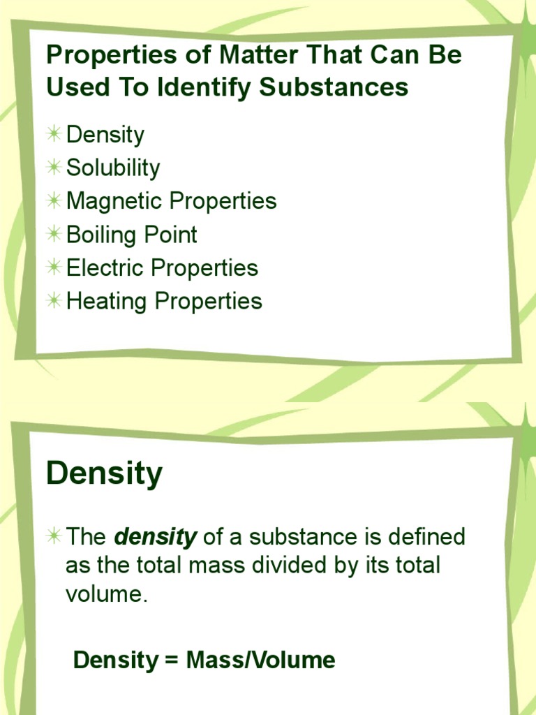 MELC 1 Use Properties of Matter To Identify Substances and To Separate ...
