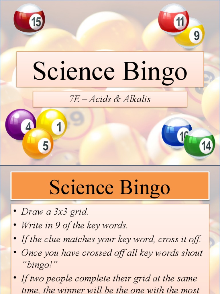 Bingo - 7E Acids & Alkalis | PDF