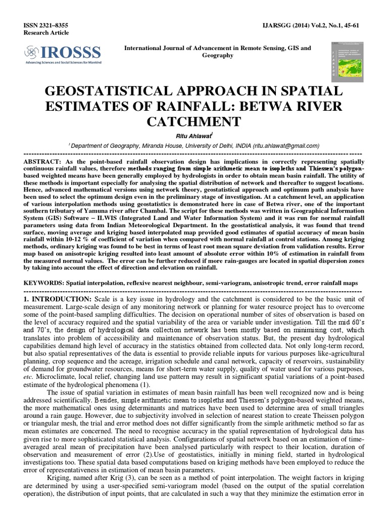 13 Geostatistics | PDF | Spatial Analysis | Geographic Information System