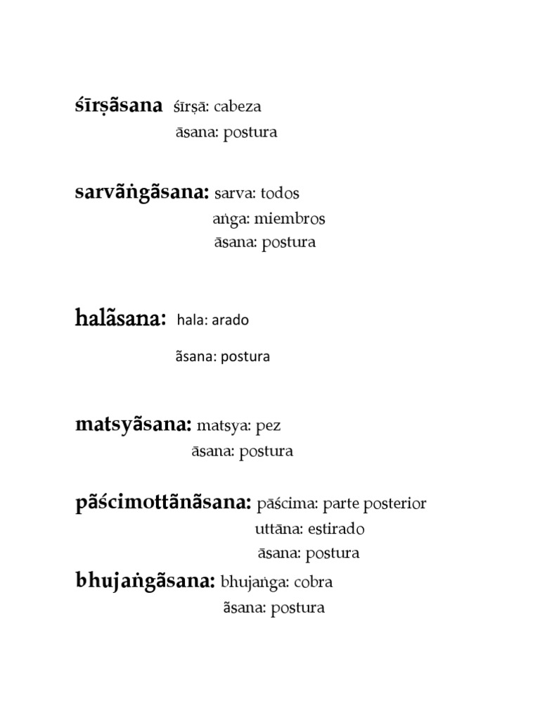 Posturas en IAST PDF | PDF