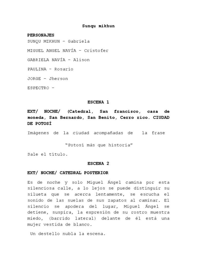 Guion 2 | PDF | Miguel Ángel | Fantasmas