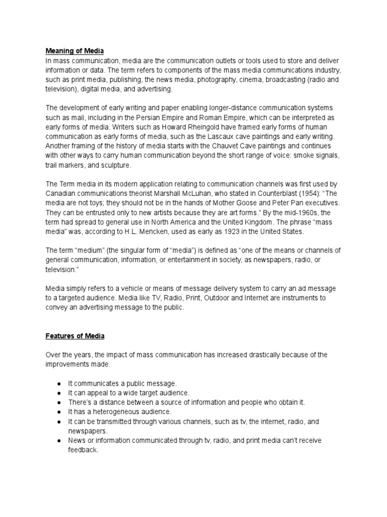 Media Planning Notes | PDF | Media (Communication) | Mass Media