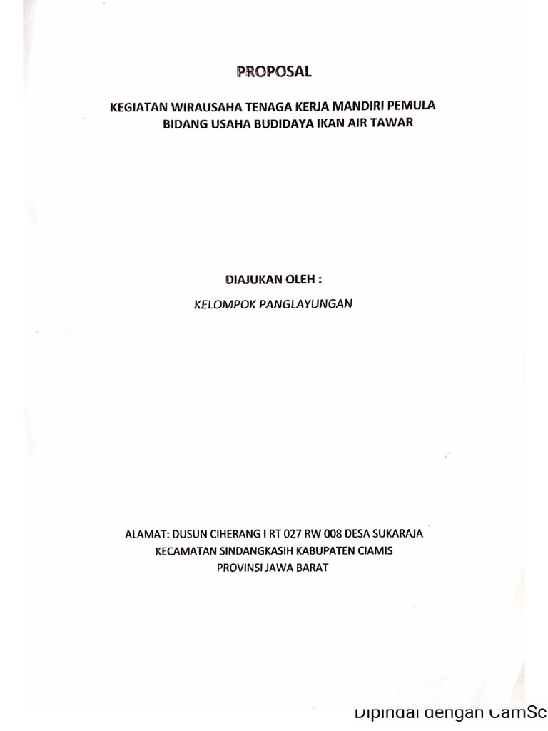 Proposal TKM Pemula | PDF