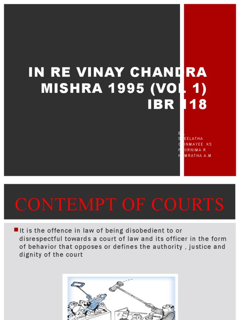 Vinay Chandra Mishra | PDF | Contempt Of Court | Criminal Law