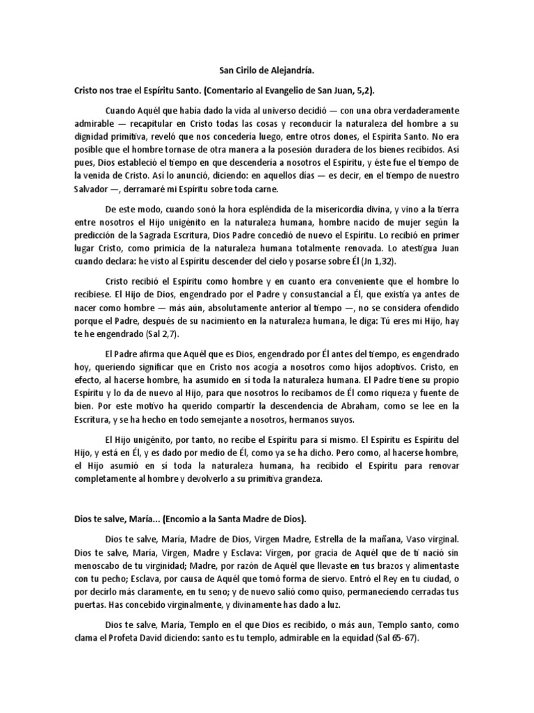 San Cirilo de Alejandría | PDF | María, madre de Jesús | Cristo (título)