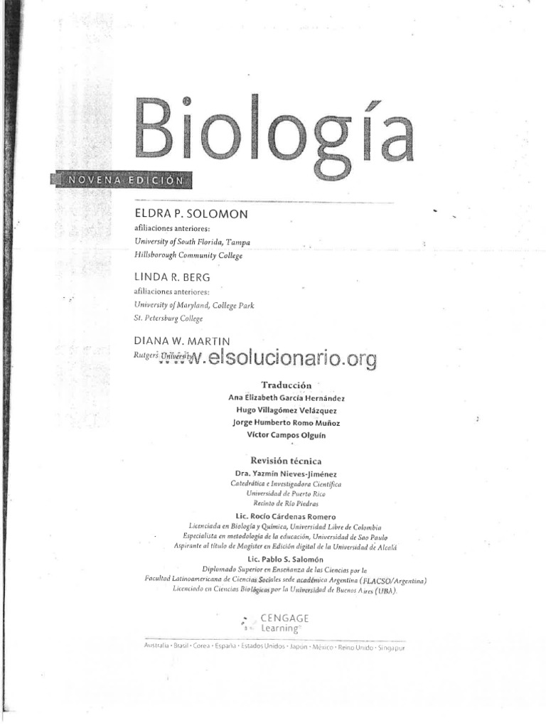 Biologia 9 Edicion Eldra P Salomon PDF | PDF