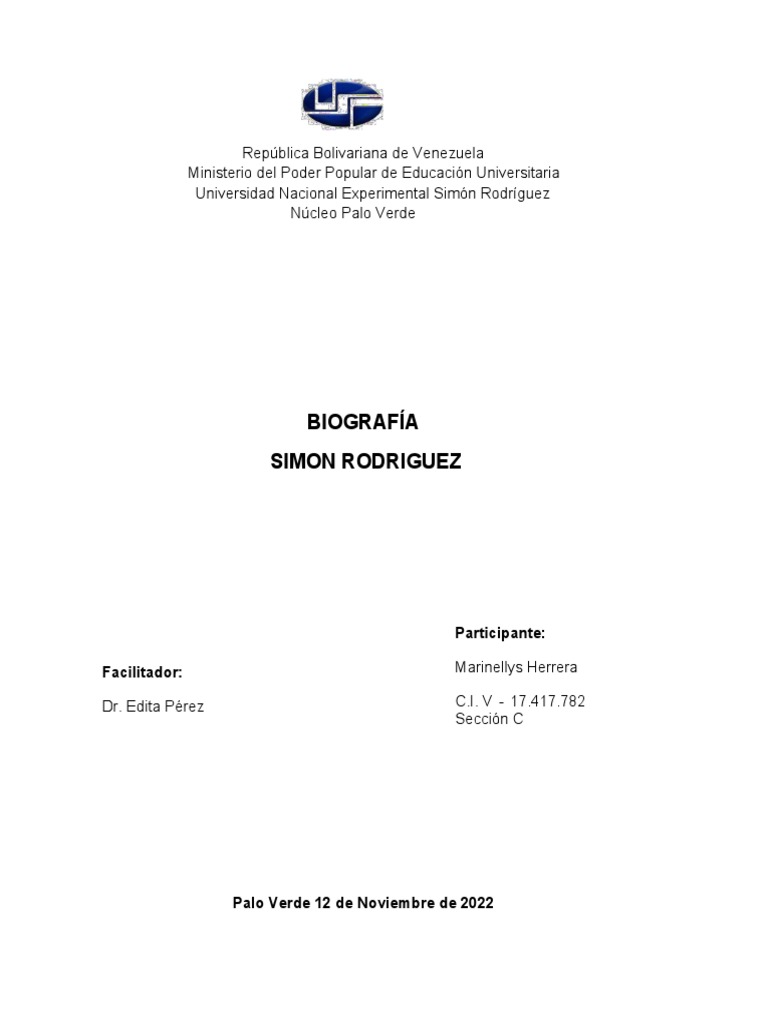 Biografia de Simon Rodriguez | PDF