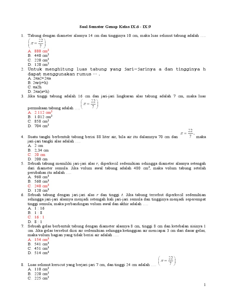 Soal Semester Kelas IX | PDF | Metode & Bahan Ajar