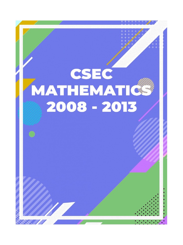 2008 2013 Csec Math Solutions E Book Pdf