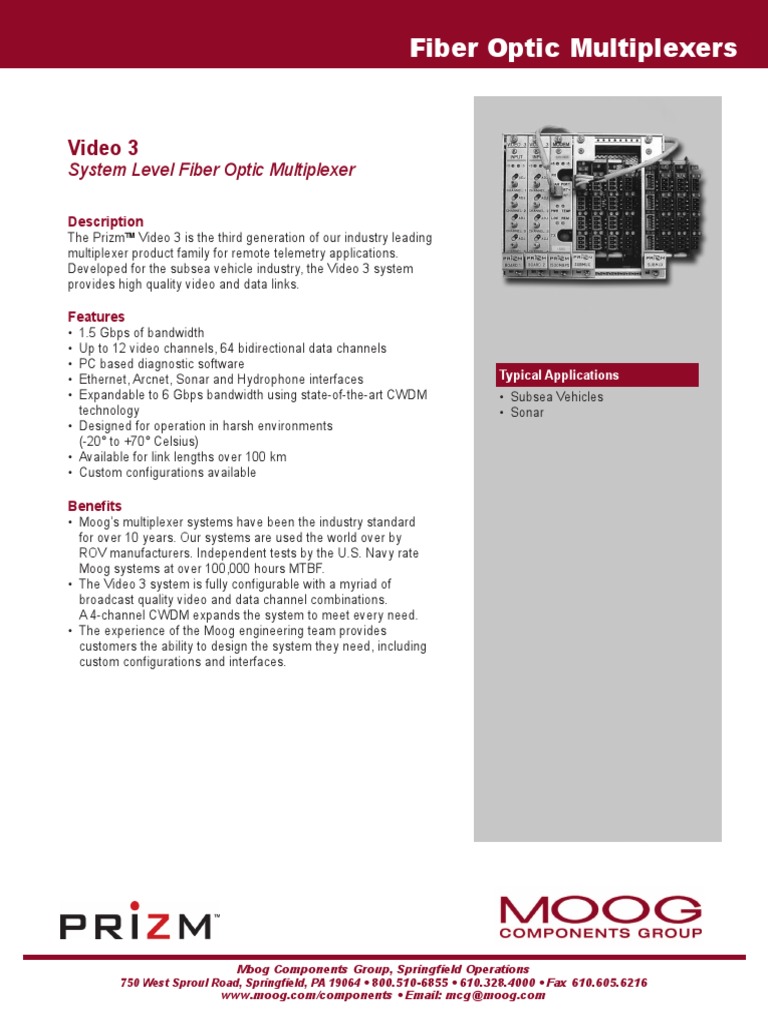 Video3 Data-Sheet | PDF | Wavelength Division Multiplexing | Optical Fiber