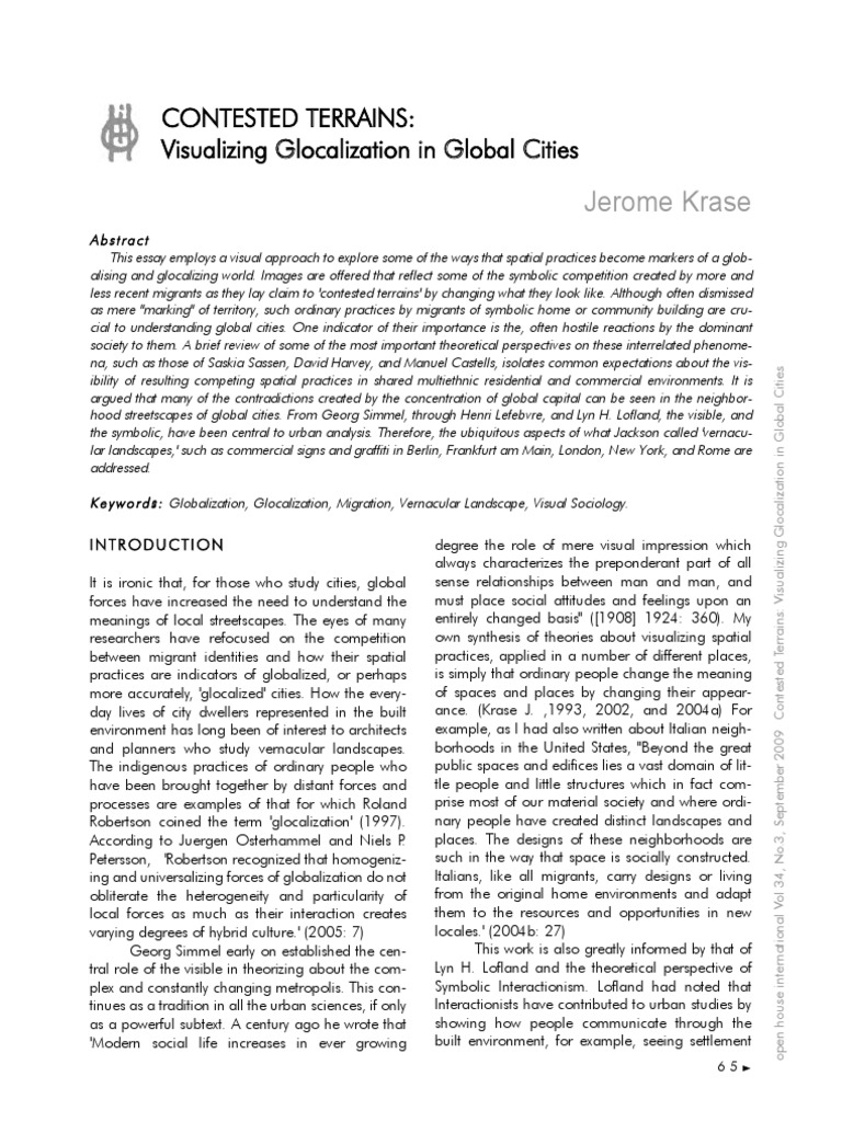 Contested Terrains: Visualizing Glocalization in Global Cities | PDF ...