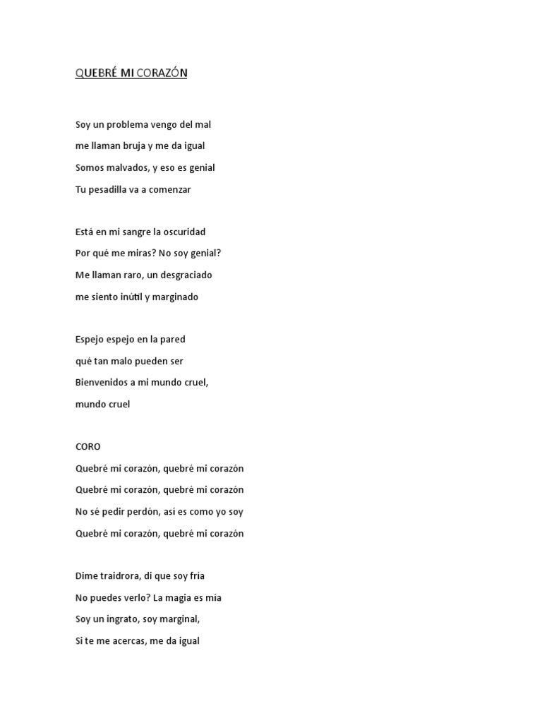 Quebré Mi Corazón | PDF | Cocina, comidas y vino | Poesía