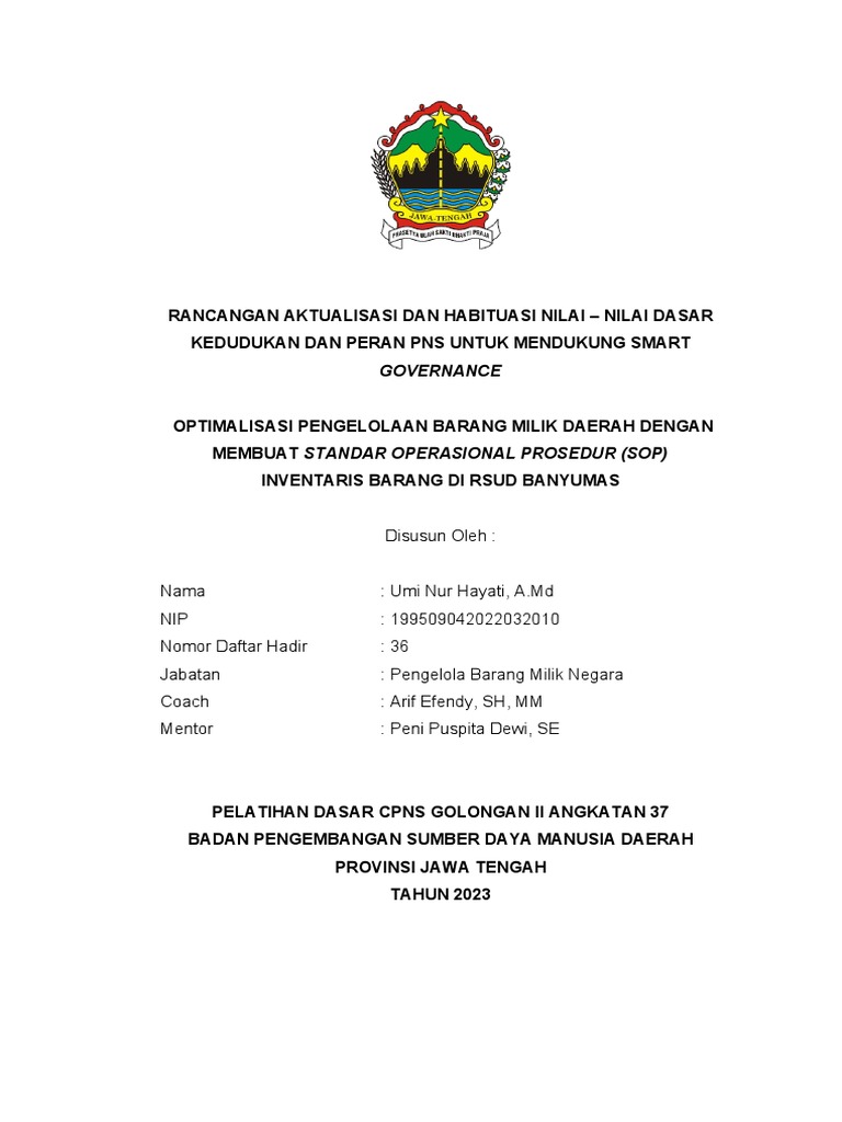 SOP Inventaris RSUD Banyumas | PDF