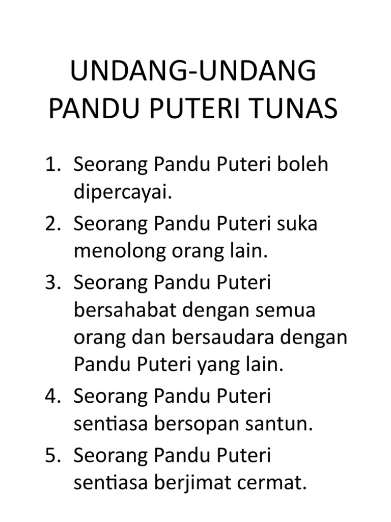 Undang-Undang Pandu Puteri Tunas | PDF