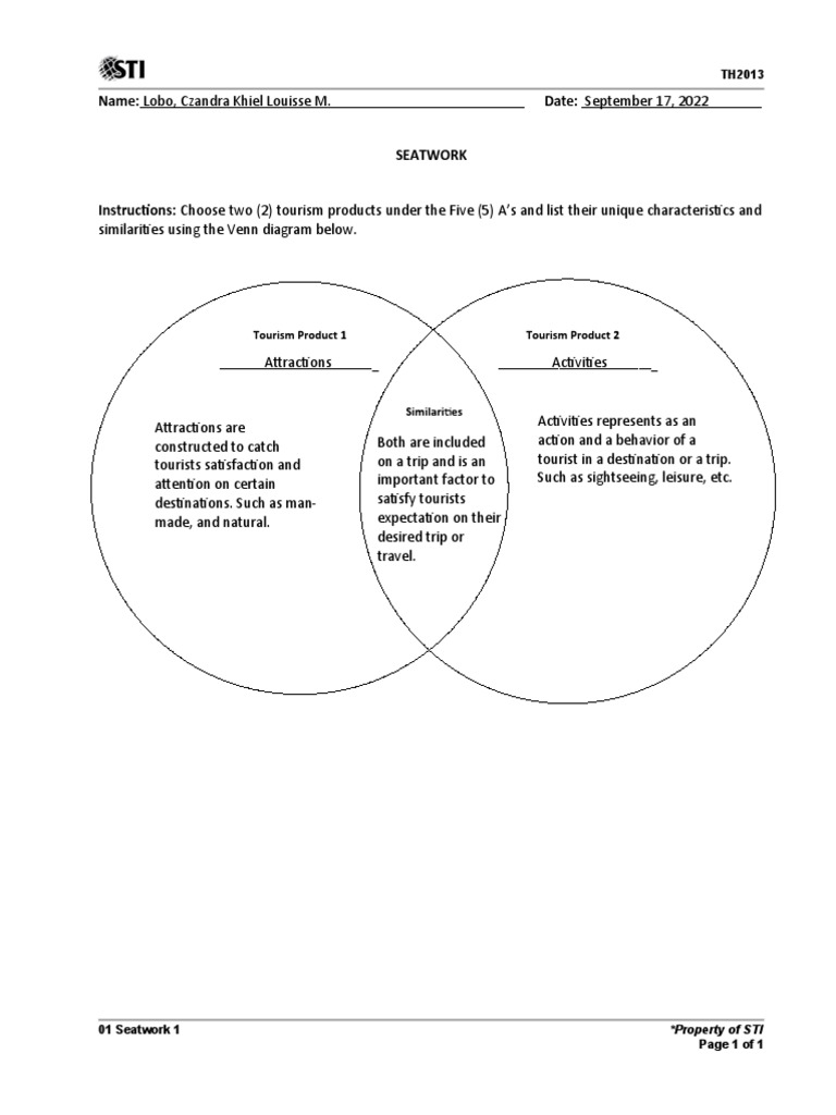 01 Seatwork 1 THM | PDF