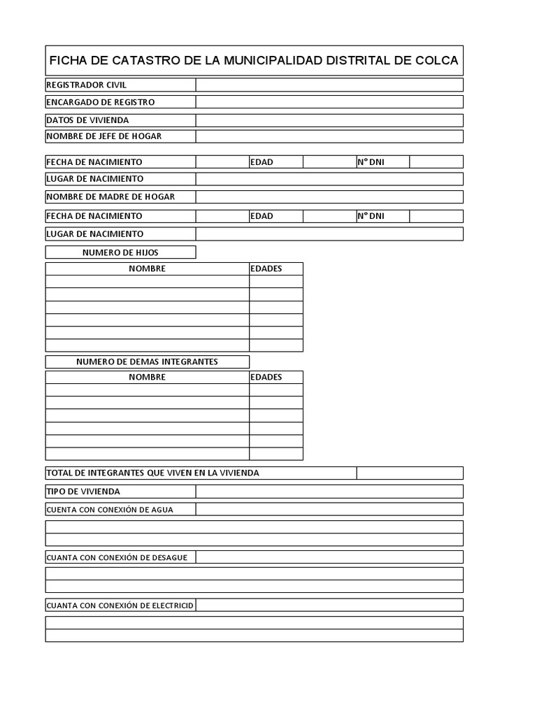 Ficha Catastro | PDF