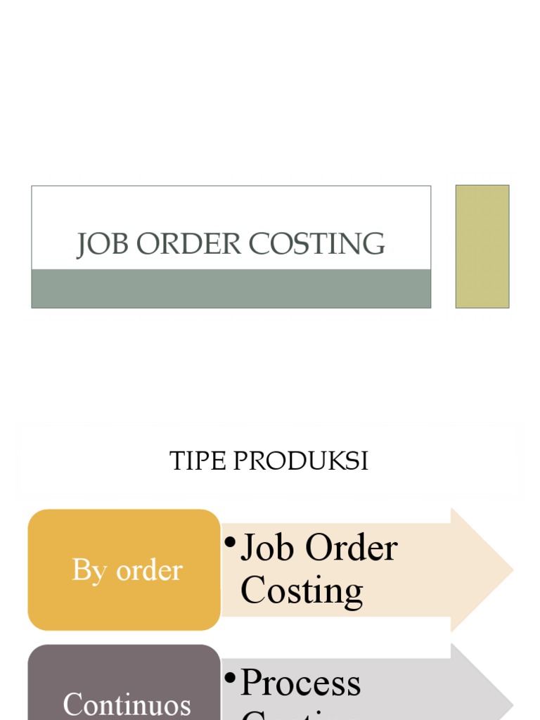 Job Order Costing | PDF
