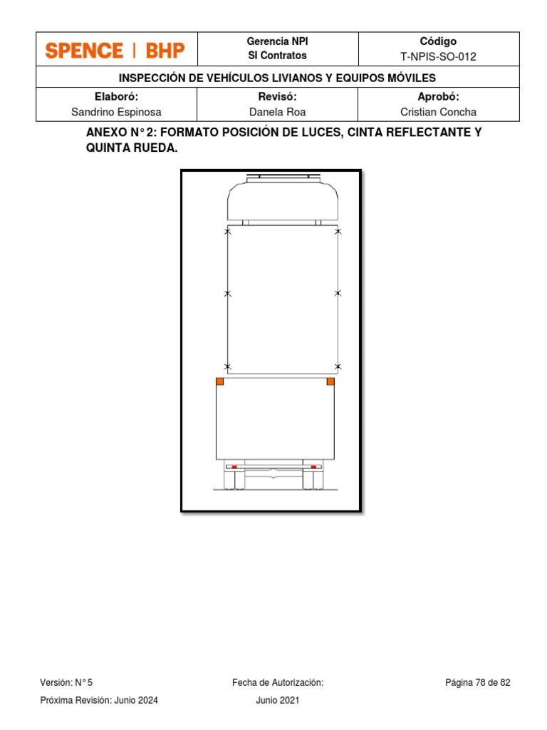 Procedimiento Inspección de Vehículos y Equipos Móviles V5 (2) - 78 | PDF