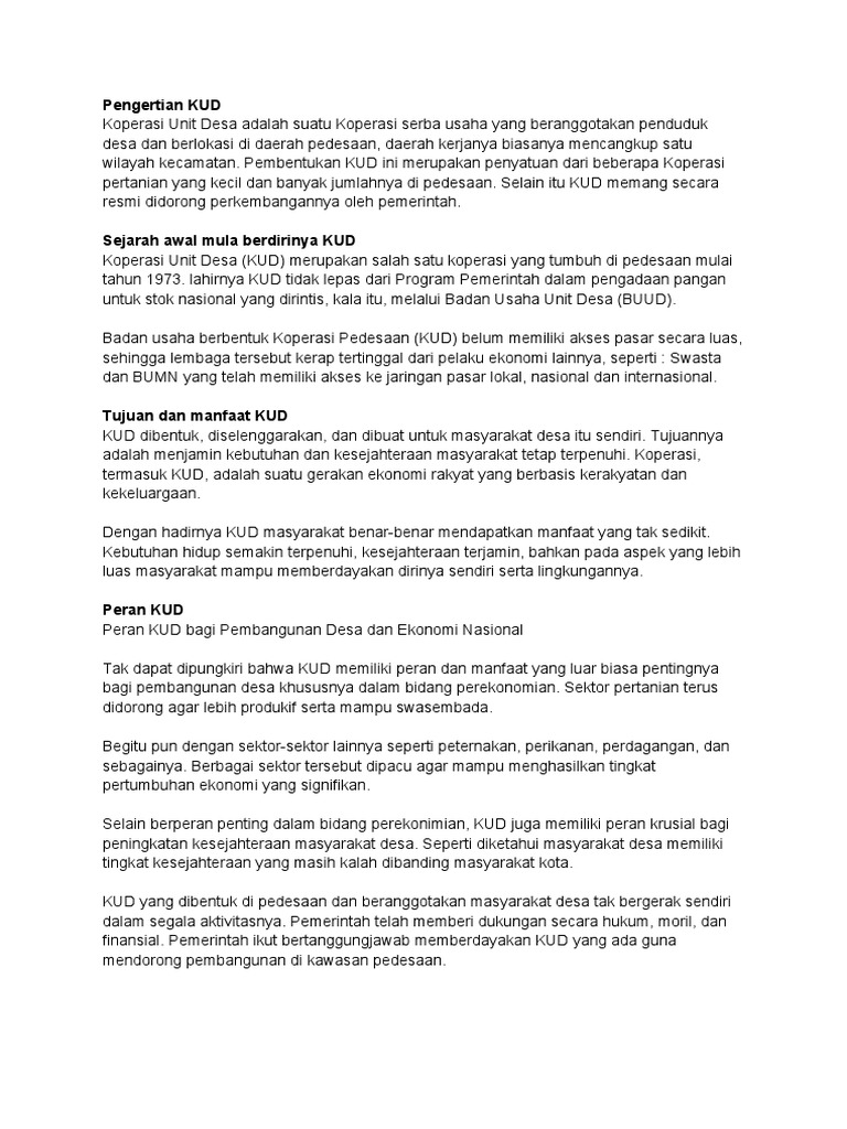 KUD Mina | PDF | Ilmu Sosial