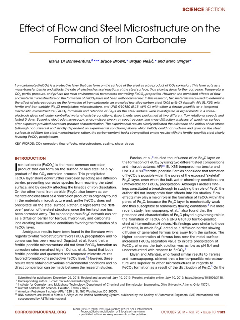 Effect of Flow and Steel Microstructure On The Formation of Iron ...