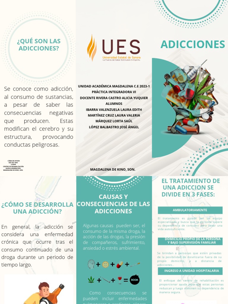 Tríptico de Adicciones | PDF | Drogas | Ciencias de la Salud