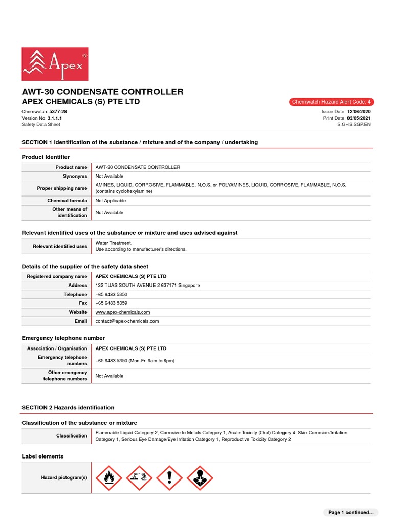 Awt 30 SDS | PDF | Combustion | Materials