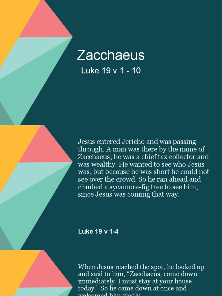 Zacchaeus Powerpoint - 1 Aug | PDF | Jesus | Theology