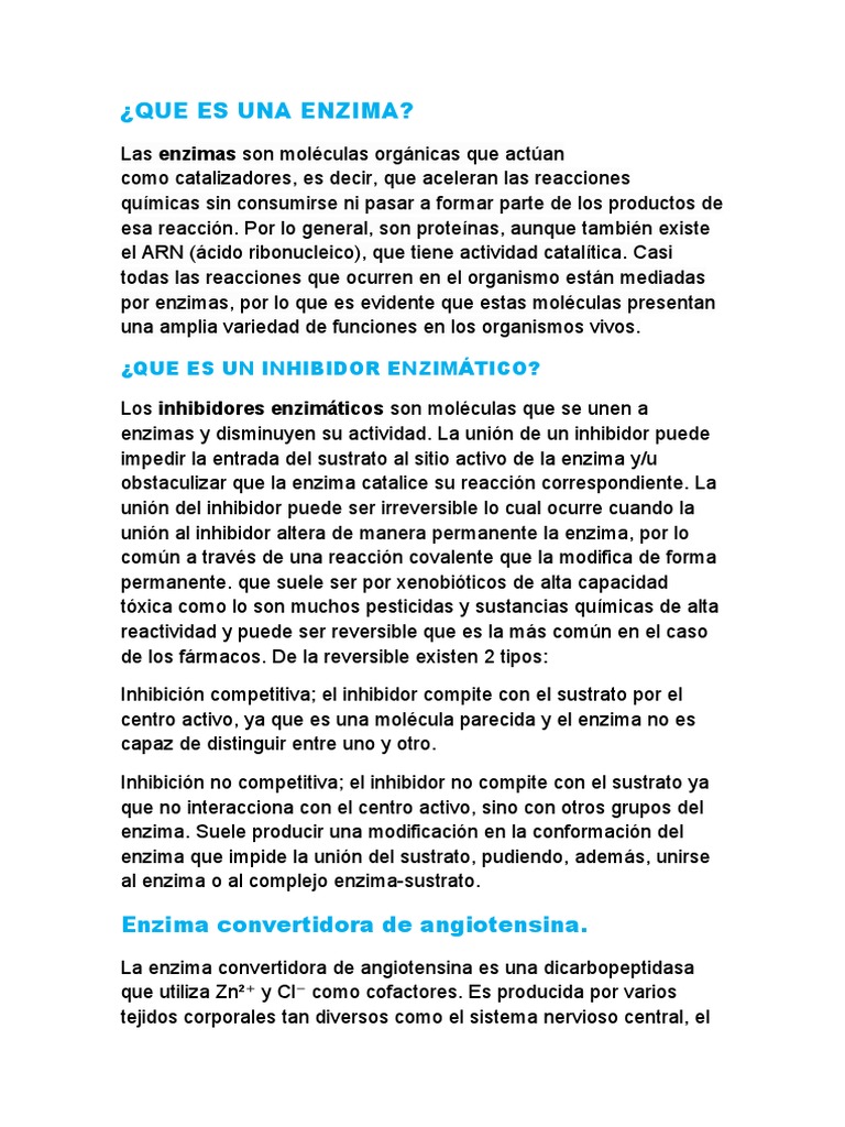 Que Es Una Enzima | PDF